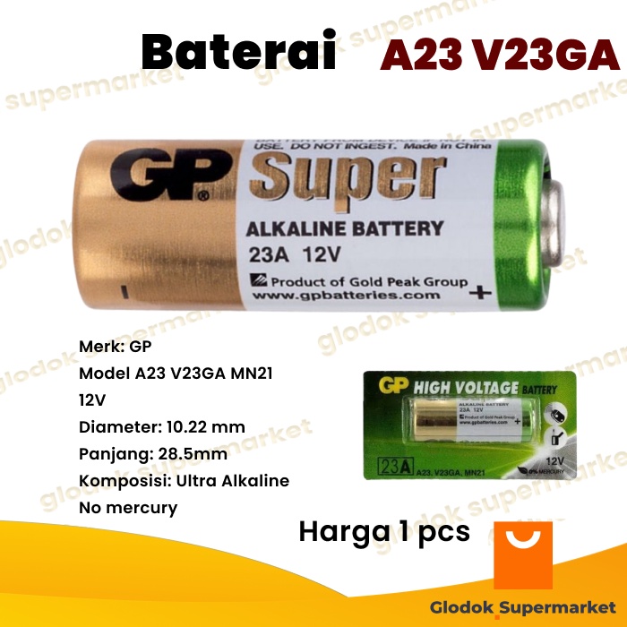 Jual Baterai GP 23A Batu Batre 12v Battery 12 Volt Ultra Super Alkaline High Voltage A23 V23GA ...