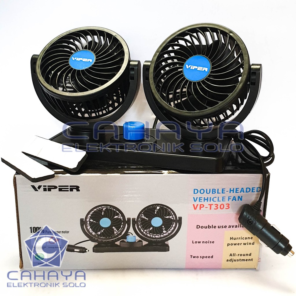 Jual Fan Mobil Viper Double 12V atau 24V 6" Jack korek Car Kipas 3 in ...