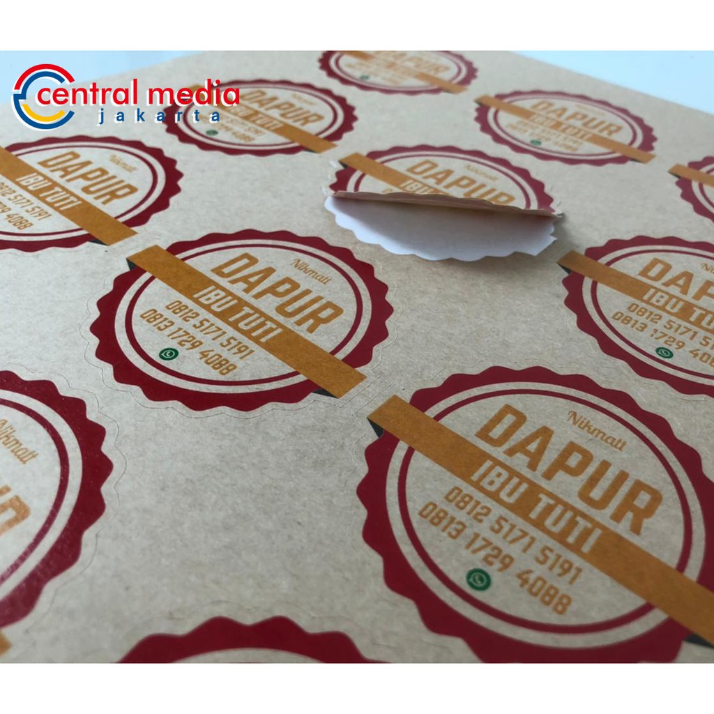 Jual Cetak Sticker Kraft Stiker Label Craft Label Kemasan Produk ...