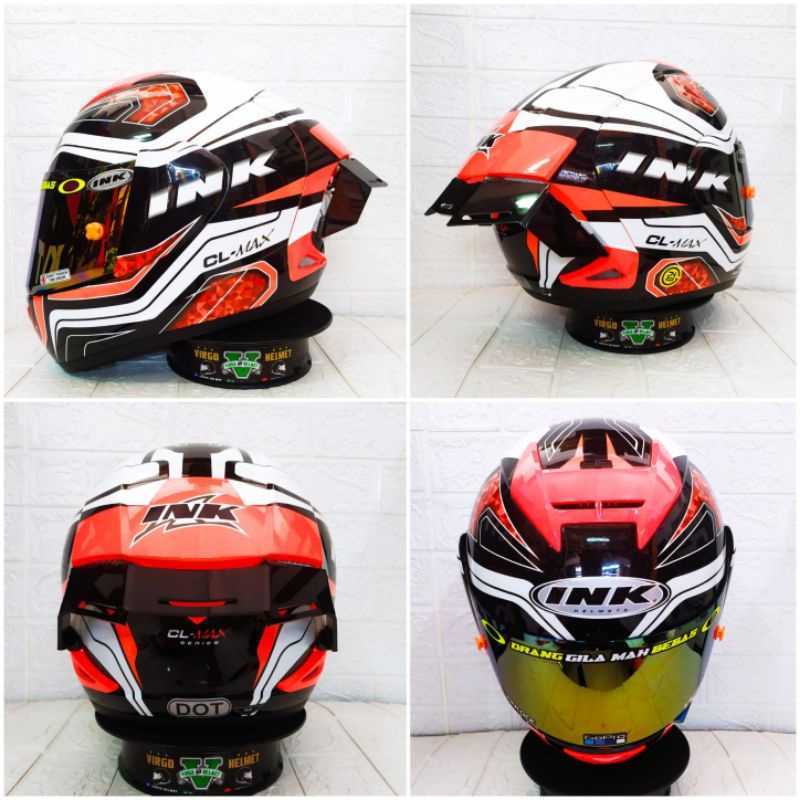 Jual INK CL MAX MOTIF SERI#5 WHITE RED FLUO PAKET GANTENG VISOR IRIDIUM ...
