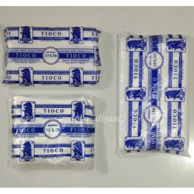 Jual plastik Tioco HDPE tahan panas 12x25-15x30-20x35 plastik anti ...
