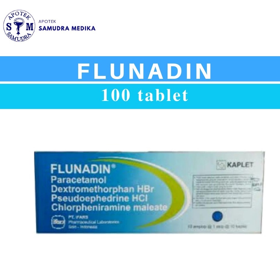 Jual FLUNADIN 100 tablet (Untuk Mengobati Gejala Flu disertai Batuk ...