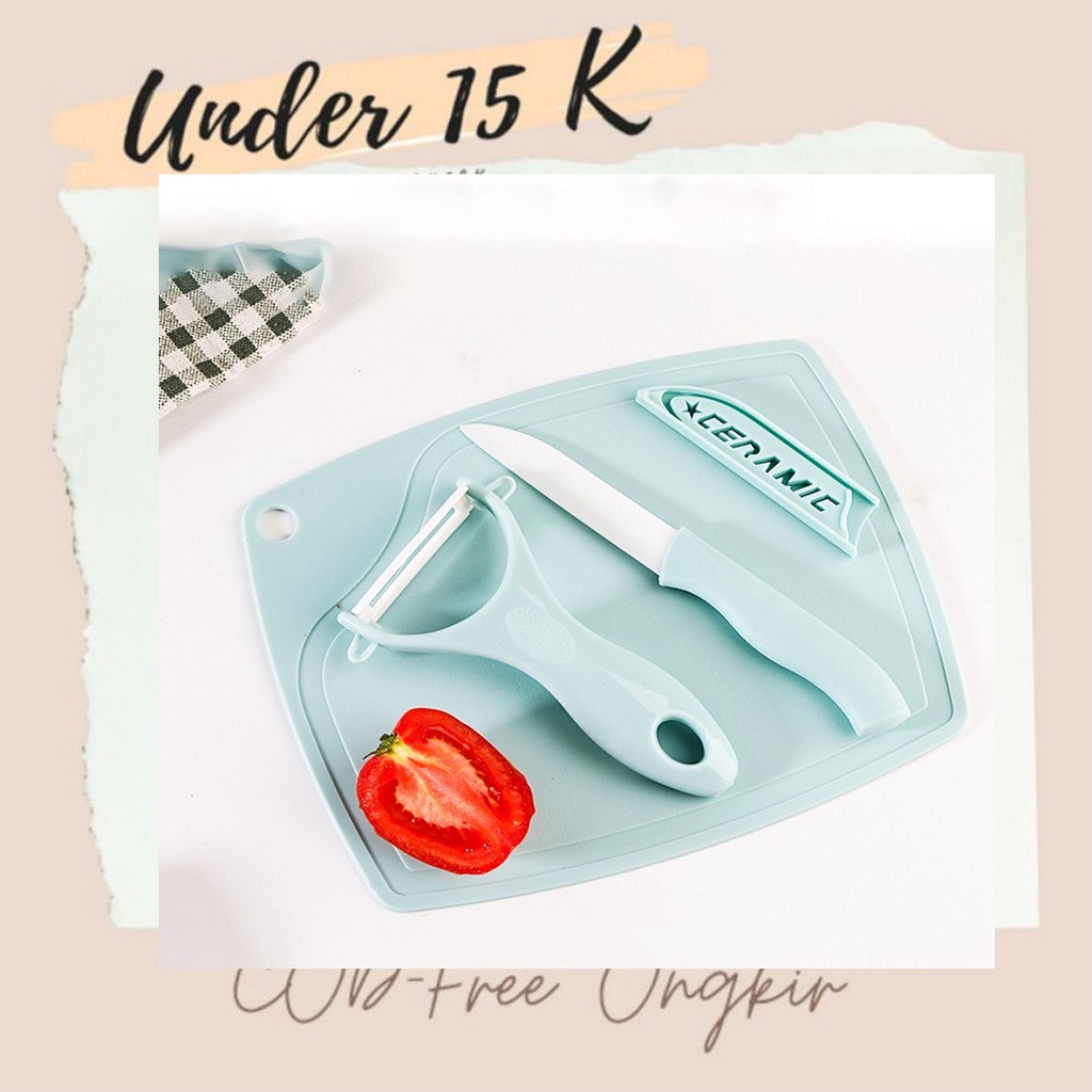 Jual Set pisau dapur 3 IN 1 - AC 48 – Pisau set telenan peeler murah ...