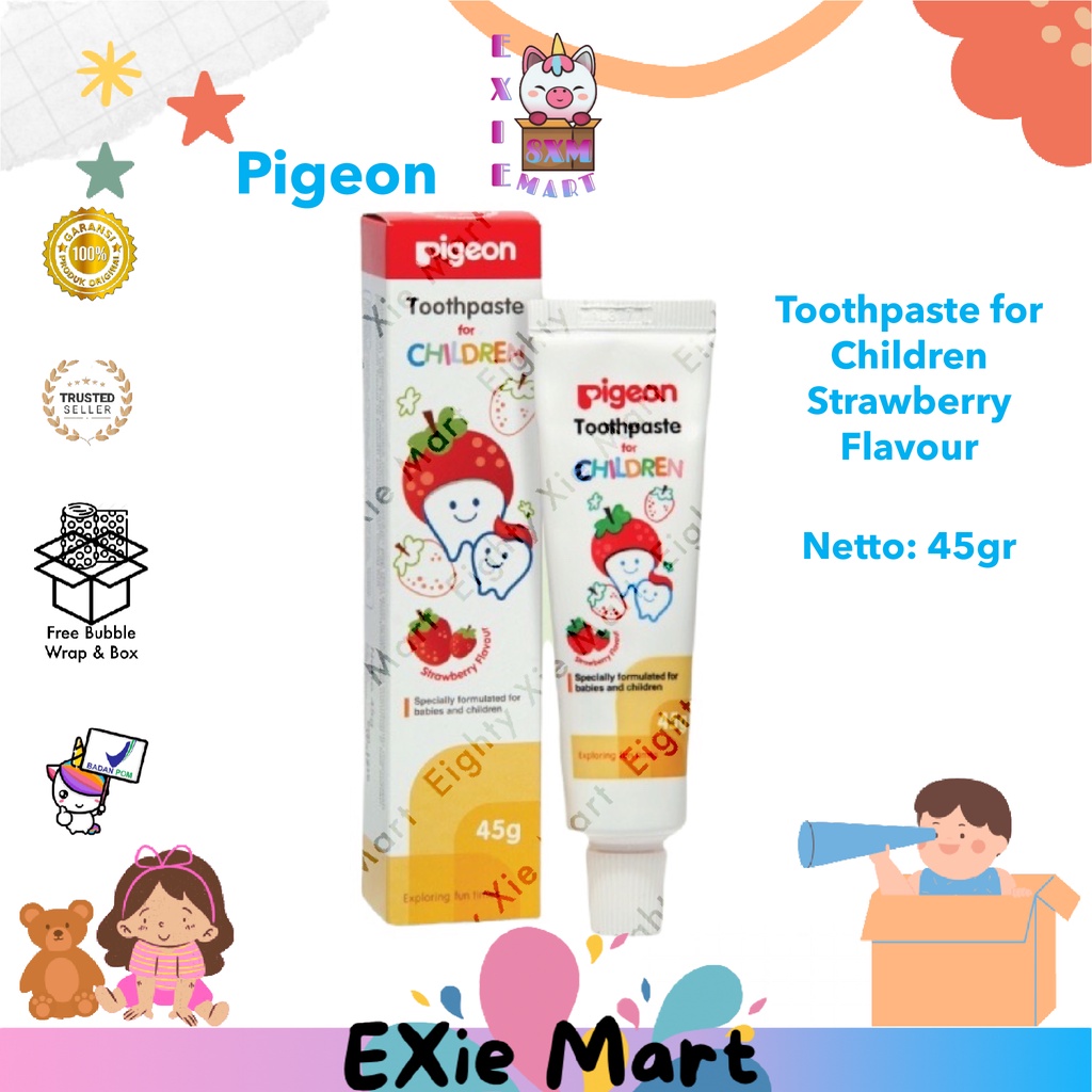 Jual PIGEON KIDS TOOTHPASTE FOR CHILDREN STRAWBERRY FLAVORED 45GR ...