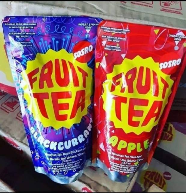 Jual Fruit tea pouch SOSRO 200 ml 1 karton isi 24 pcs | Shopee Indonesia