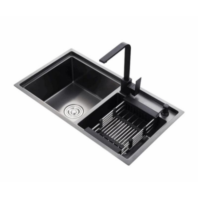 Jual paket lengkap kitchen sink premium INOBE 8245 black | paket sink ...