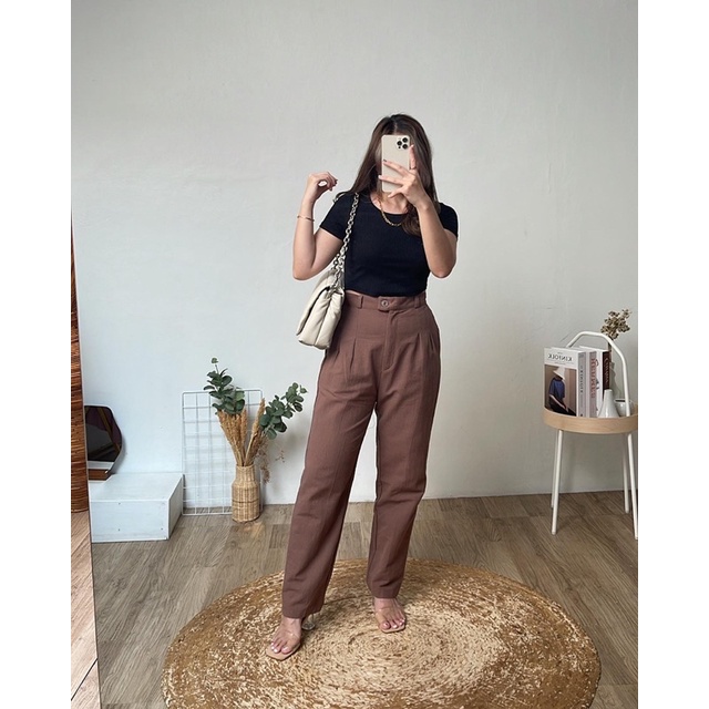 Jual Yori Linen Pants | Celana Basic Kantor Kuliah Wanita | Highwaist ...
