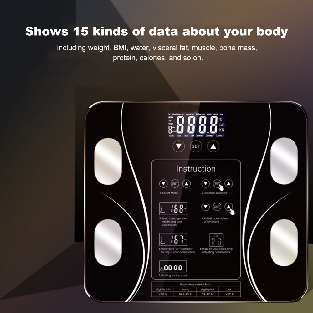 Jual Timbangan Badan Digital BMI Body Fat Monitor Analisis | Shopee ...
