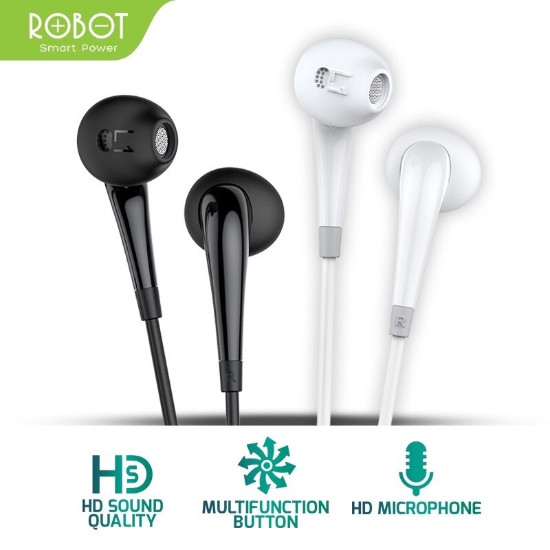 Jual HEADSET ROBOT RE701 SOFT IN-EAR 3.5MM WIRED HEADSET WITH HIGH ...