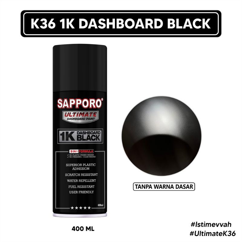 Jual cat semprot Pylox sapporo ultimate 400ml K36 DashBoard Black | Shopee Indonesia