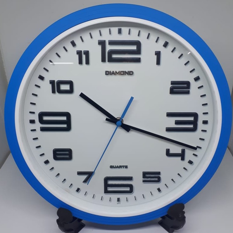Jual JAM DINDING DIAMOND M321-3 BULAT RING BIRU ANGKA BESAR DIAMETER 32 ...