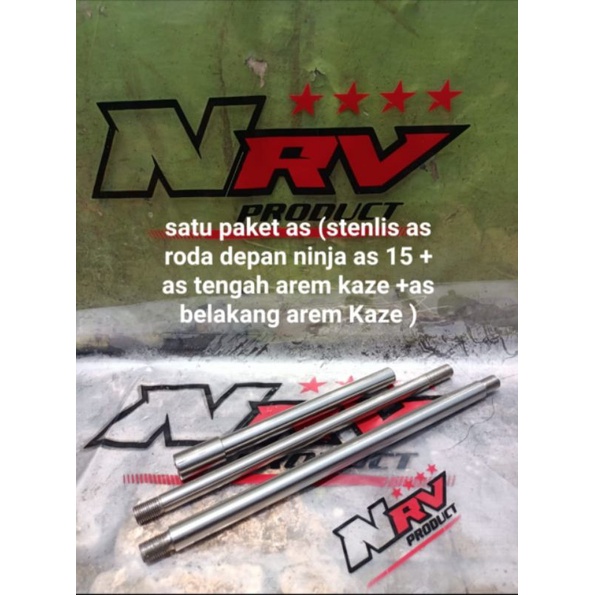 Jual 1 paket stenlis As roda depan Ninja as tengah as belakang full ...