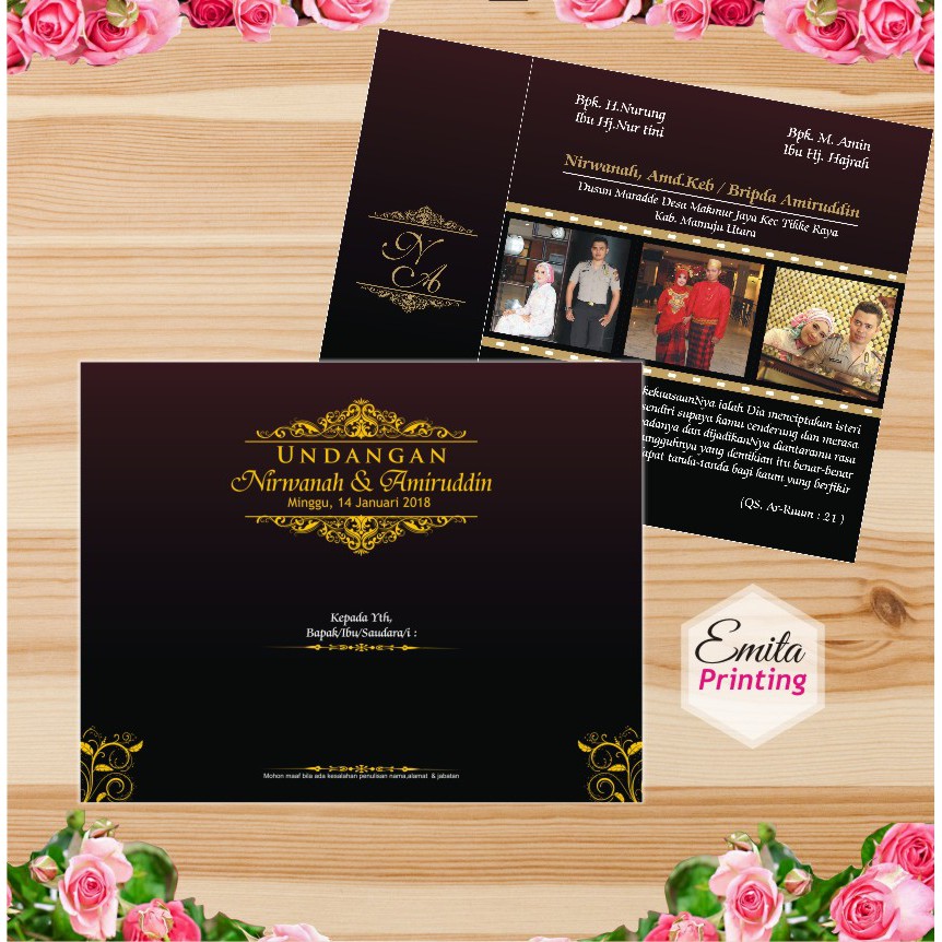 Jual [PREMIUM] Undangan Pernikahan modern Foto Elegan Kertas Tebal dan ...