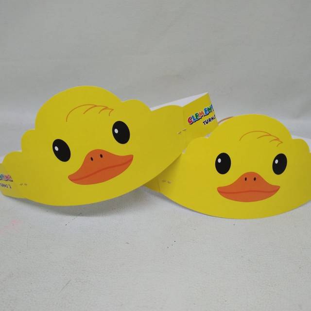 Jual Topi ulang tahun melingkar custom karakter bebek / duck hompimpa ...