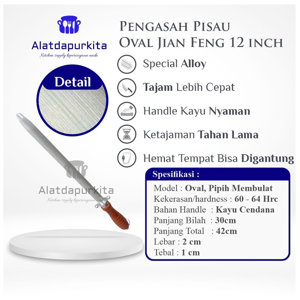 Jual Stik Alat Pengasah Asahan Asah Penajam Oval Golok Pisau Gunting ...