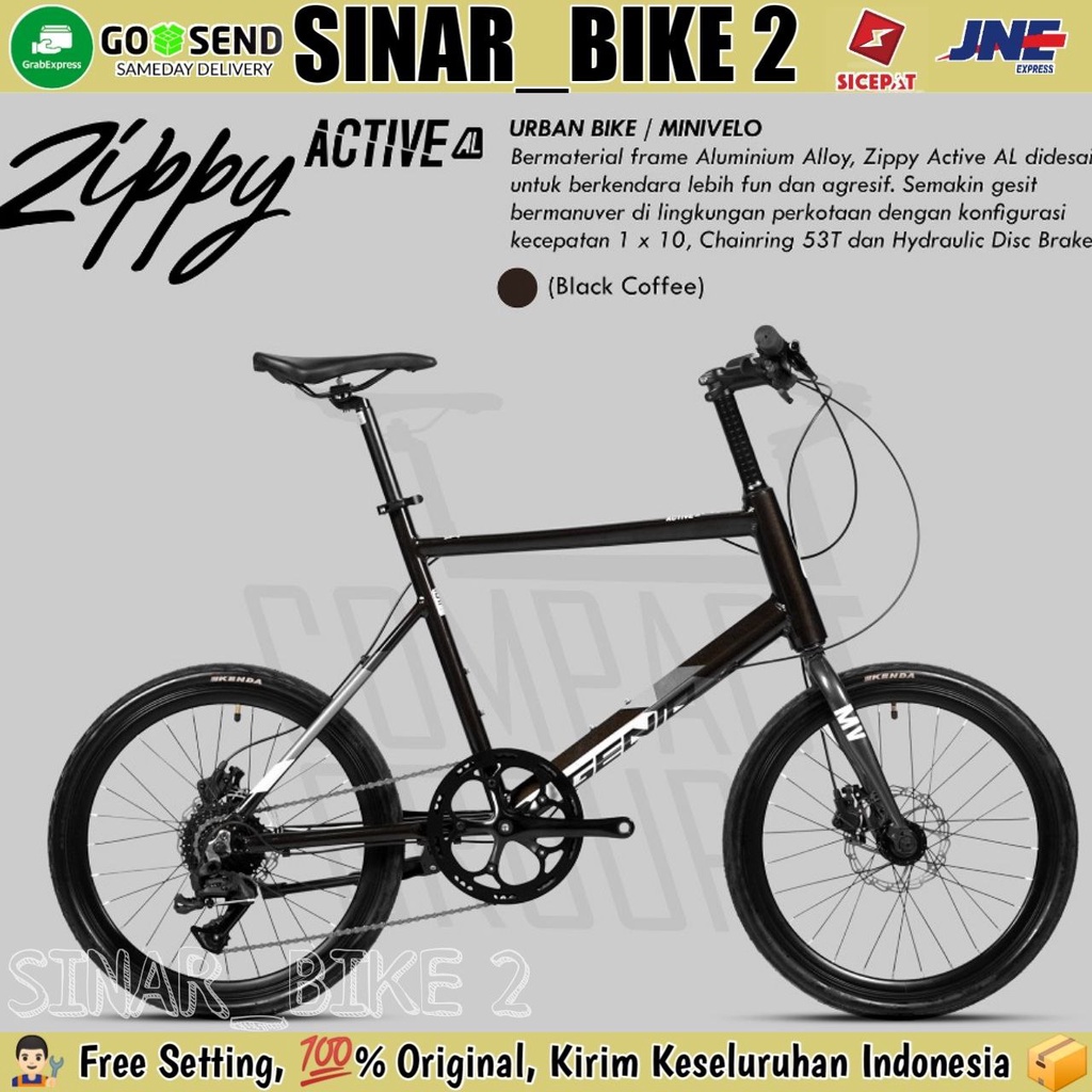 Jual Sepeda Minivelo 20 Inch GENIO ZIPPY ACTIVE ALLOY Mini Velo 10 ...