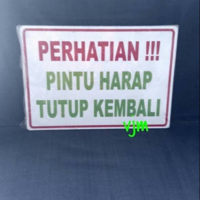 Jual Sign label perhatian pintu harap tutup kembali, akrilik | Shopee ...