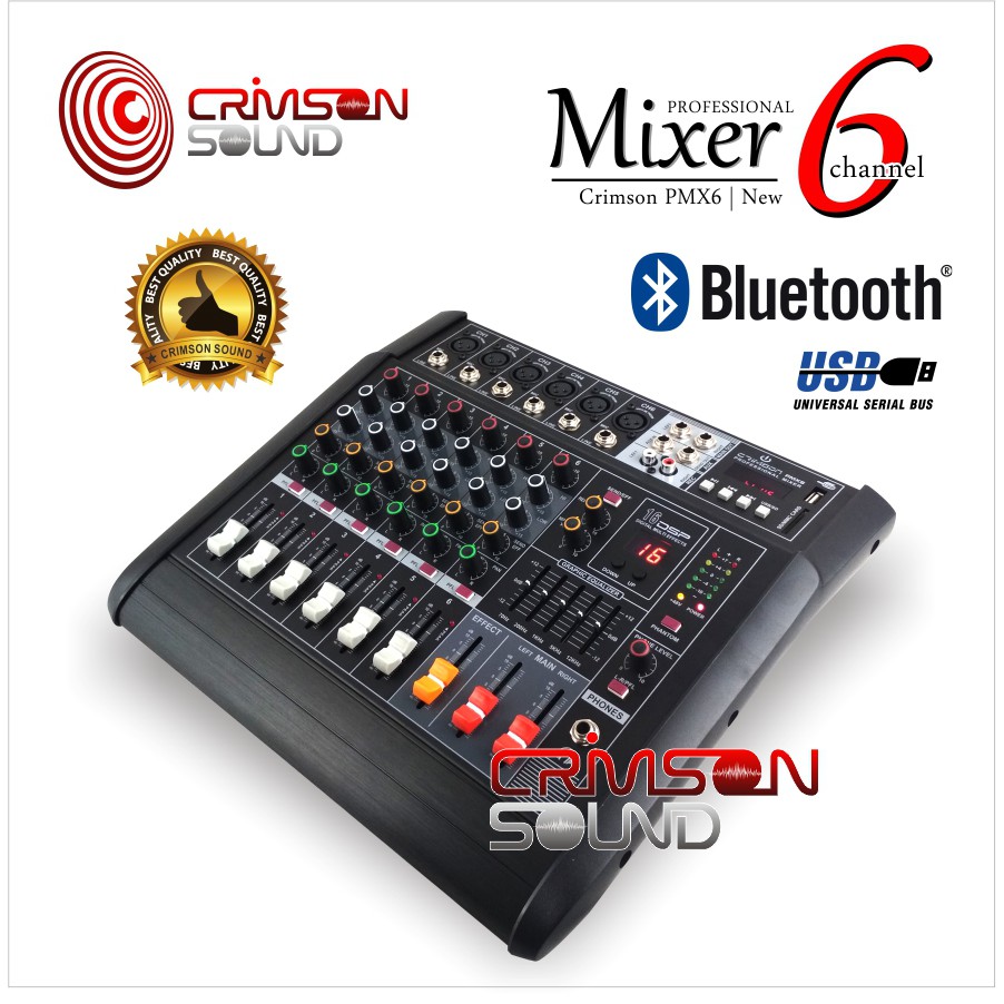 Jual MIXER CRIMSON 6 Channel BLUETOOTH 16 DSP PMX6 | Shopee Indonesia