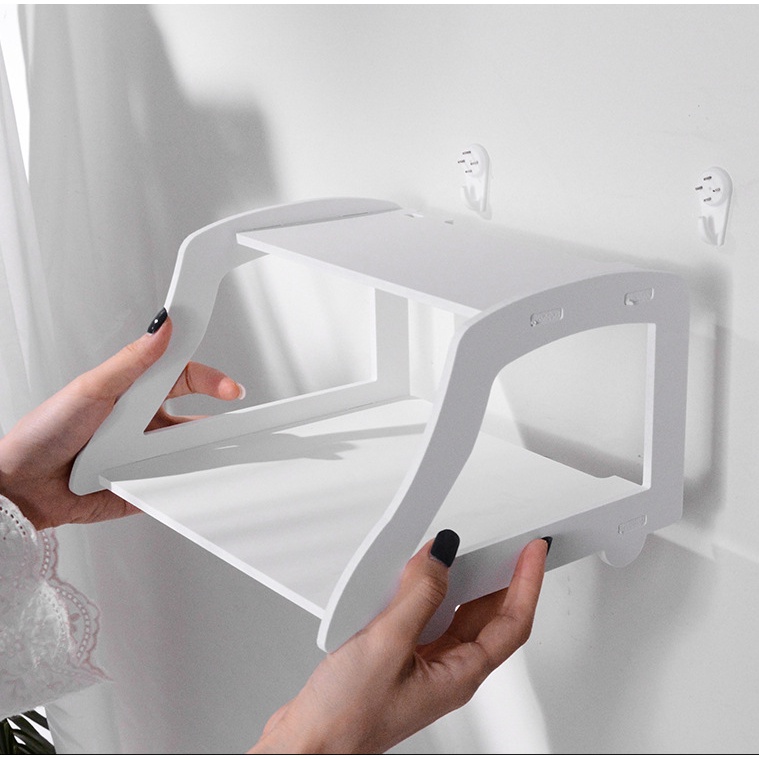 Jual Rak Wifi 2 Tingkat Rak Dinding Dekstop Storage Rak Tempat Router ...