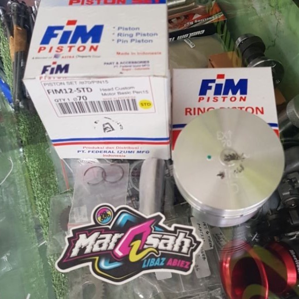 Jual Piston Fim 12 diameter 70 71 72 pin 15 costum dome Set Ring Piston ...