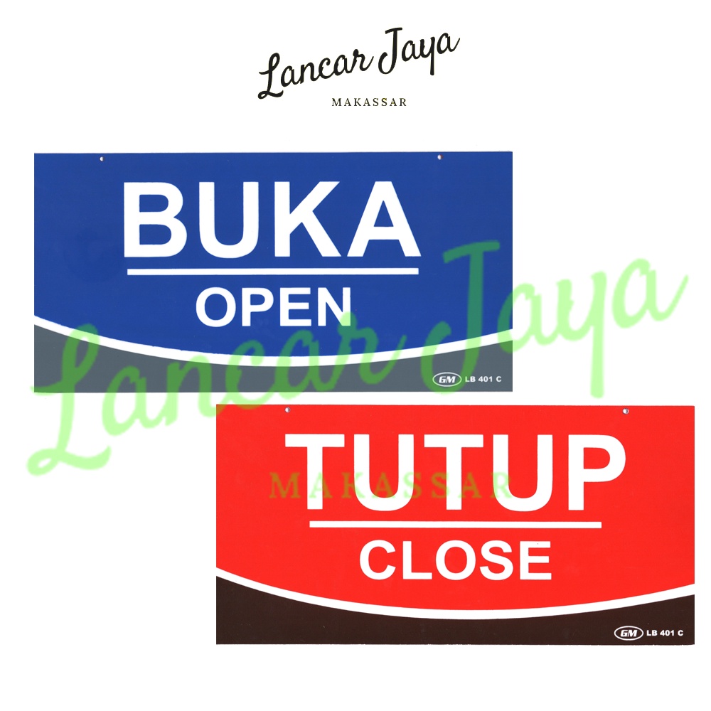 Jual Papan Sign Board Label Acrylic Buka & Tutup Dua 2 Sisi Besar LB ...