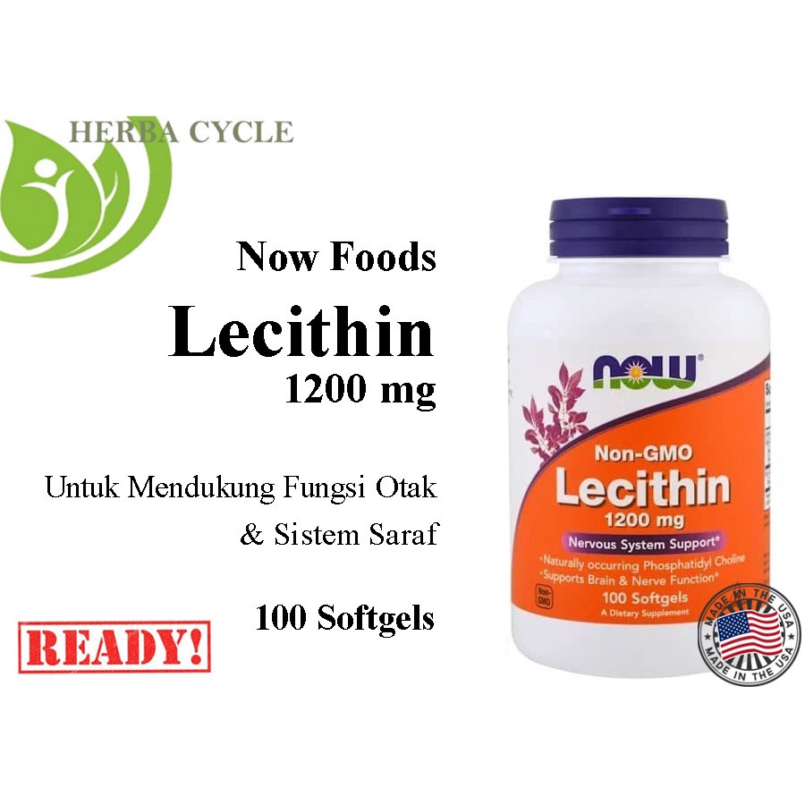 Jual Now Foods Lecithin 1200 mg 100 gel Vitamin Syaraf Ori USA Now Lecithin Saraf | Shopee Indonesia