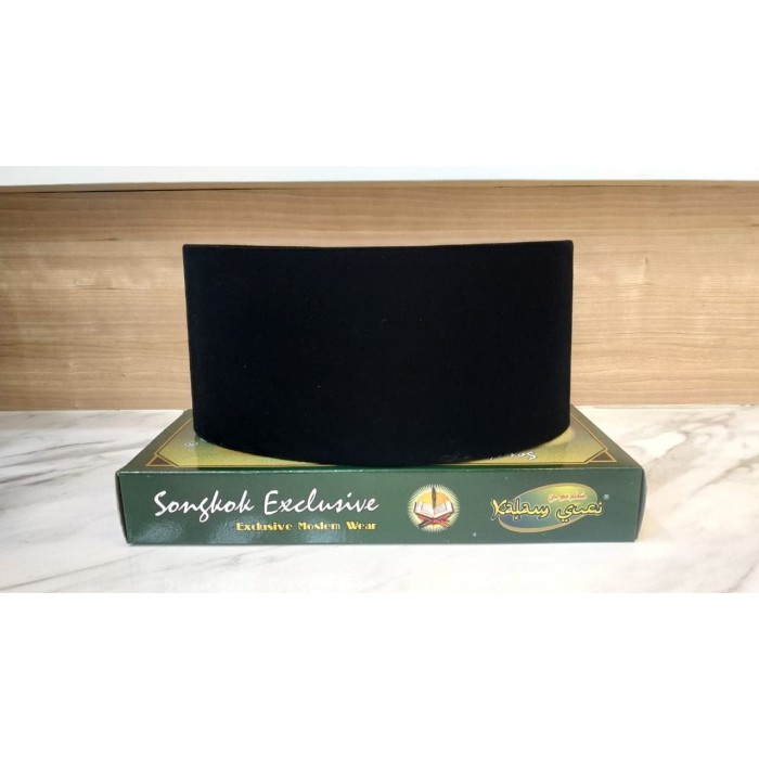 Jual Peci Kopiah Songkok Exclusive KALAM SUCI Hitam AC Polos Tinggi 11 ...
