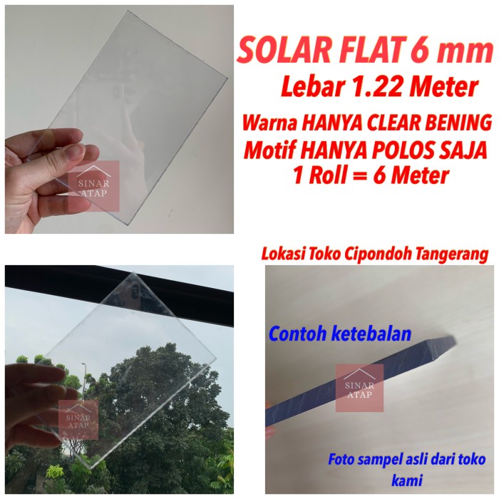 Jual SOLAR FLAT TEKSTUR EMBOSSED atau POLOS TEBAL 6MM | Shopee Indonesia