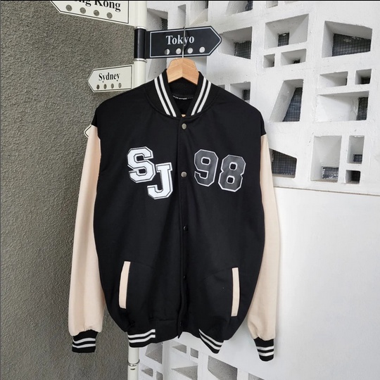 Jual SJ JAKET BASEBALL VARSITY UKURAN JUMBO XXL BAHAN FLEECE | Shopee ...