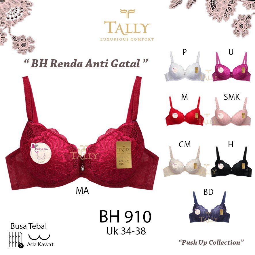 Jual Push Up Bra Tally 910 dengan Kawat dan Busa Tebal yang Empuk BH ...