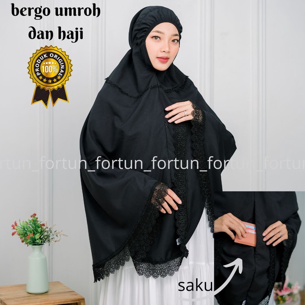 Jual BERGO UMROH HAJI BAHAN KATUN PREMIUM HIJAB JUMBO BERSAKU /umroh/khimar /Pashmina Diamond ...
