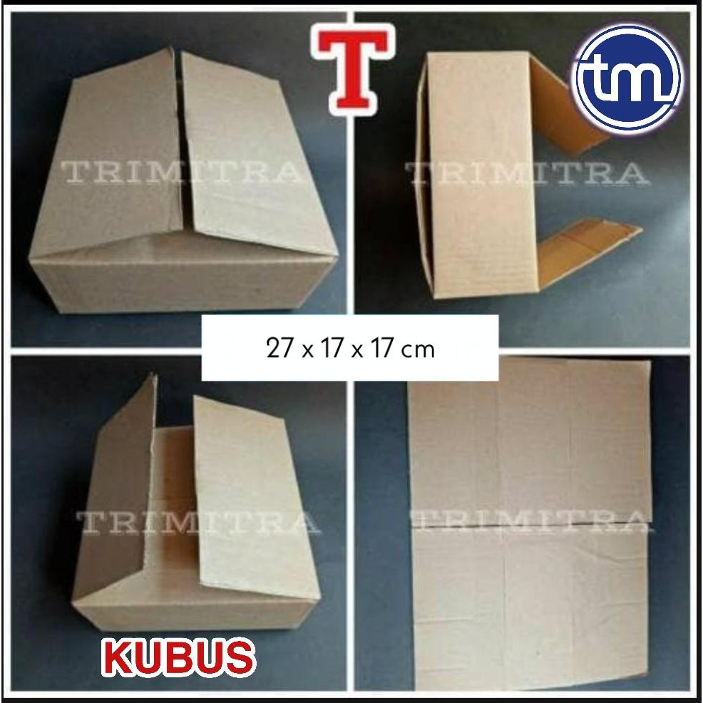 Jual KARDUS KUBUS PACKING CORRUGATED POLOS 27X17X17 CM | Shopee Indonesia