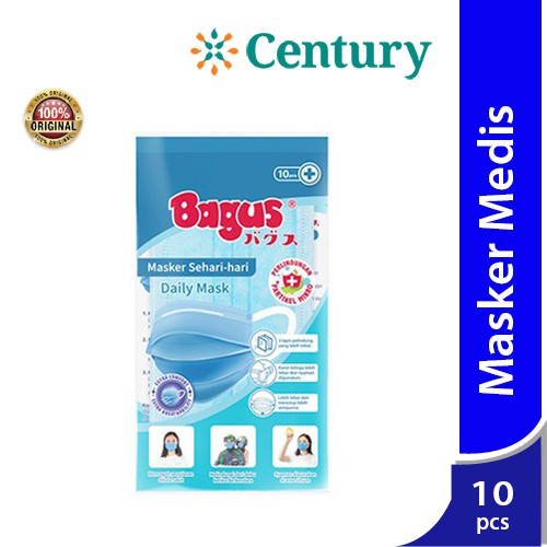 Jual Bagus Daily Mask 3Ply Earloop / Masker / 10pcs | Shopee Indonesia