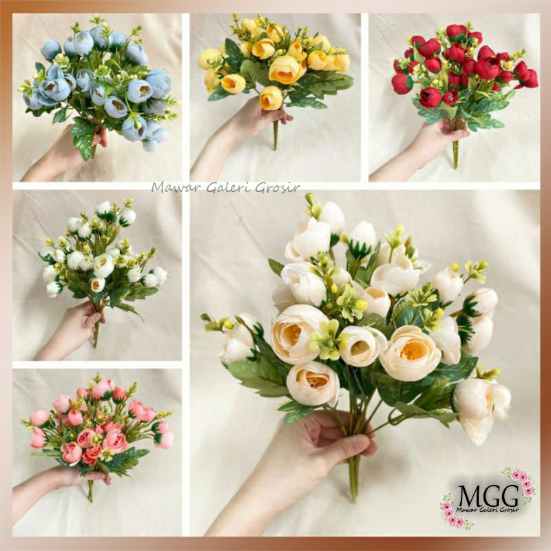 Jual Bunga Peony Ball Holland Mini (satuan) Bunga Artificial / Bunga ...