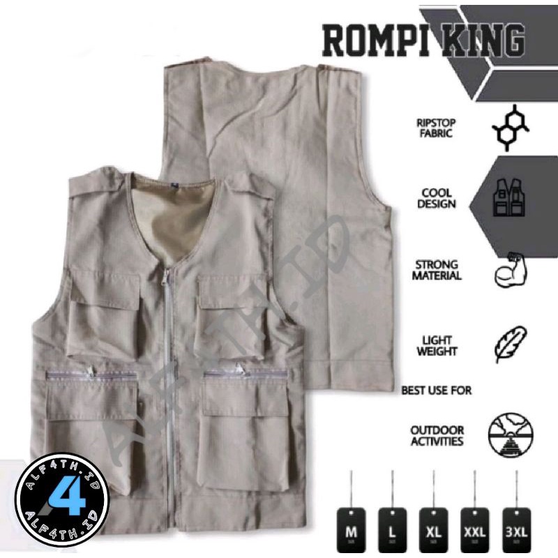 Jual Rompi tactical/Rompi king/Rompi wartawan/Rompi lapangan | Shopee ...