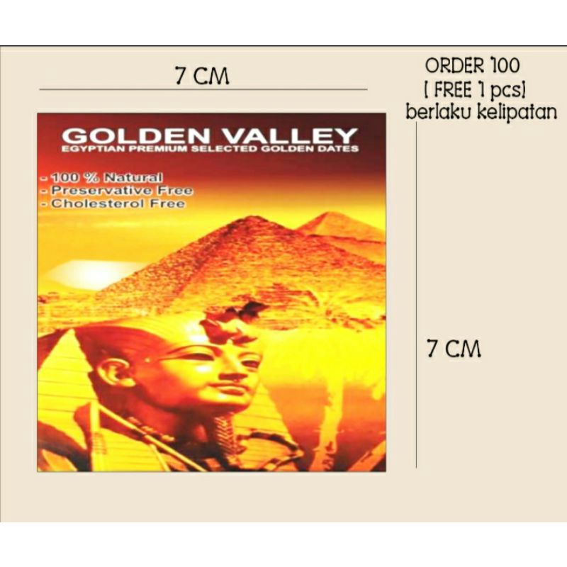 Jual STICKER KURMA / STICKER KURMA SUKARI / VALEY / LABEL KURMA GOLDEN VALLEY / BEST SELLER ...