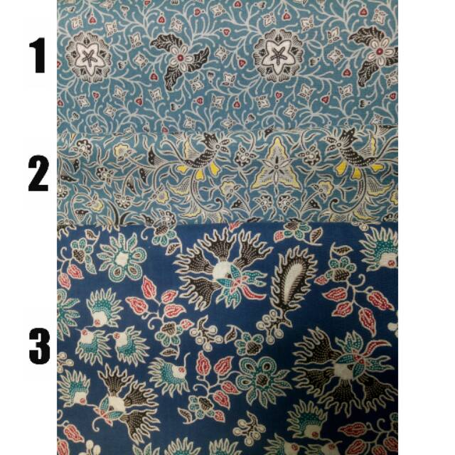 Jual BAHAN KAIN KATUN MOTIF BATIK HANDPRINT HALUS BIRU METERAN (YARD ...