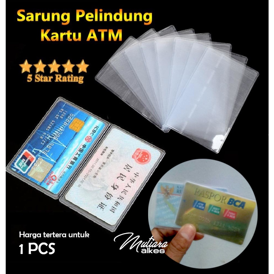 Jual (MUTIARA ALKES) Plastik Kartu ATM SIM KTP Pelindung Anti Gores | Shopee Indonesia