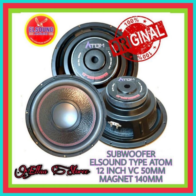 Jual Subwoofer ELSOUND 12 inch Type ATOM Magnet 140 / 12 Mb-008 / Coil ...