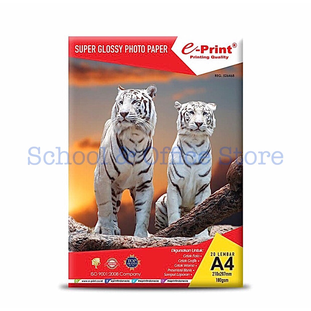 Jual E-Print Glossy Photo Paper A4 180 gsm / Kertas Foto Glossy Eprint ...