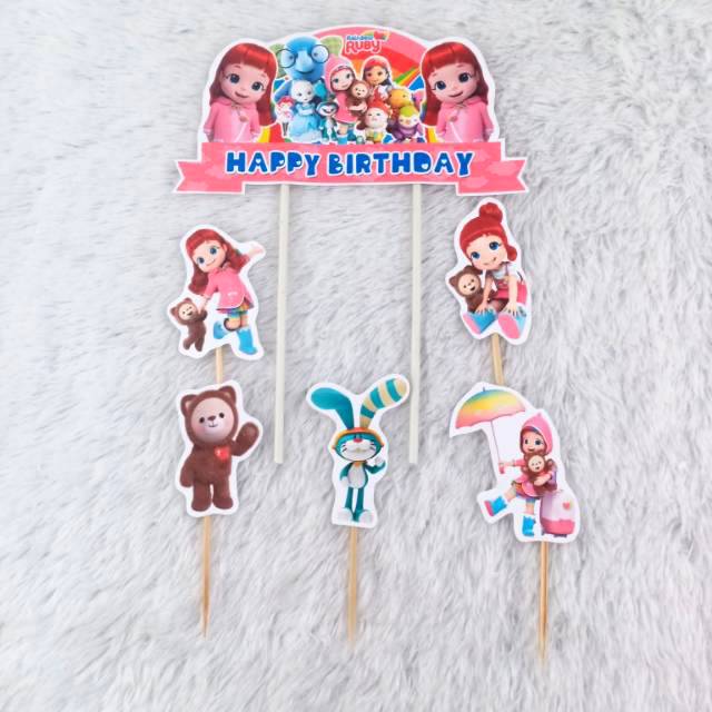 Jual Topper cake / seri topper banner / hiasan kue RAINBOW RUBY ...