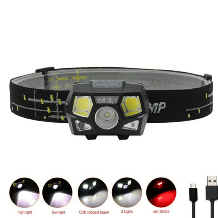 Jual Headlamp Senter With Sensor & Rechargeable USB 10000 Lumens ...