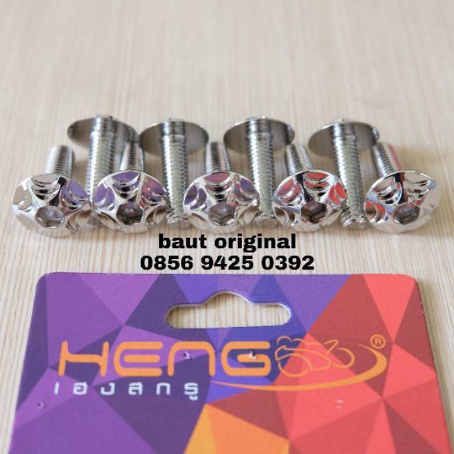Jual Baut payung probolt flower star silver stainless 6x20 drat 10 panjang 2 cm original heng ...