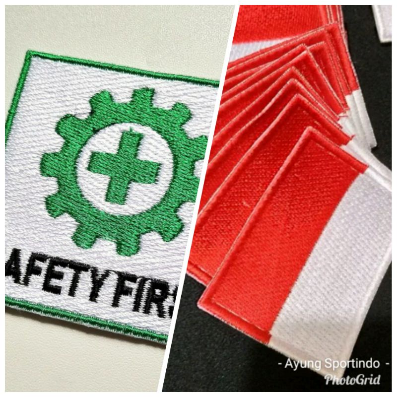 Jual Badge Logo Bendera Merah Putih dan K3 Safety First | Shopee Indonesia