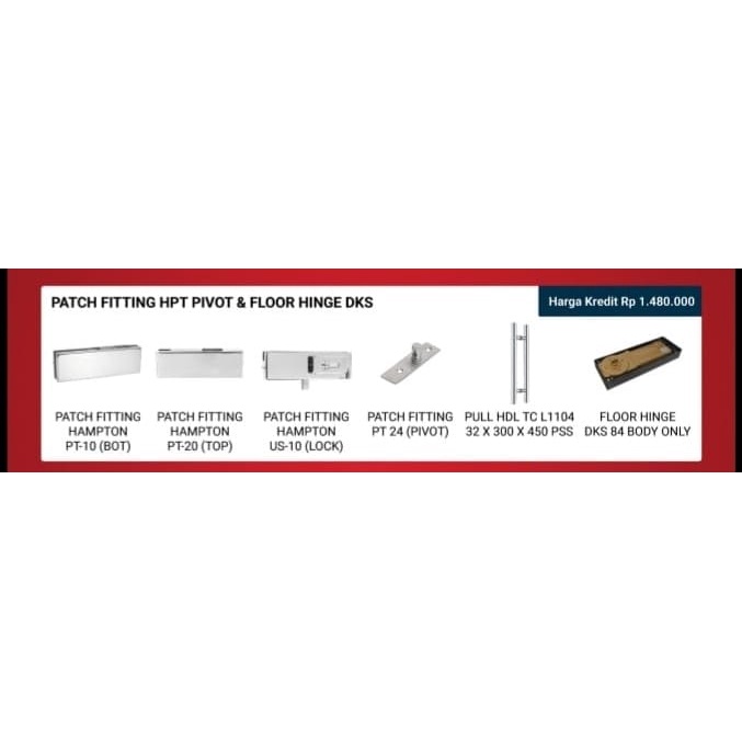 Jual PAKET PATCH FITTING HPT PIVOT & FLOOR HINGE DKS | Shopee Indonesia