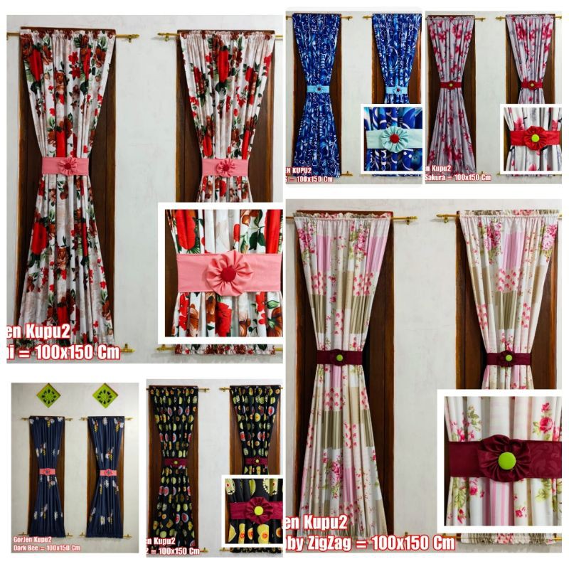 Jual HORDEN TIRAI KORDEN GORDEN KUPU KUPU SHABY 100cmx150cm | Shopee ...