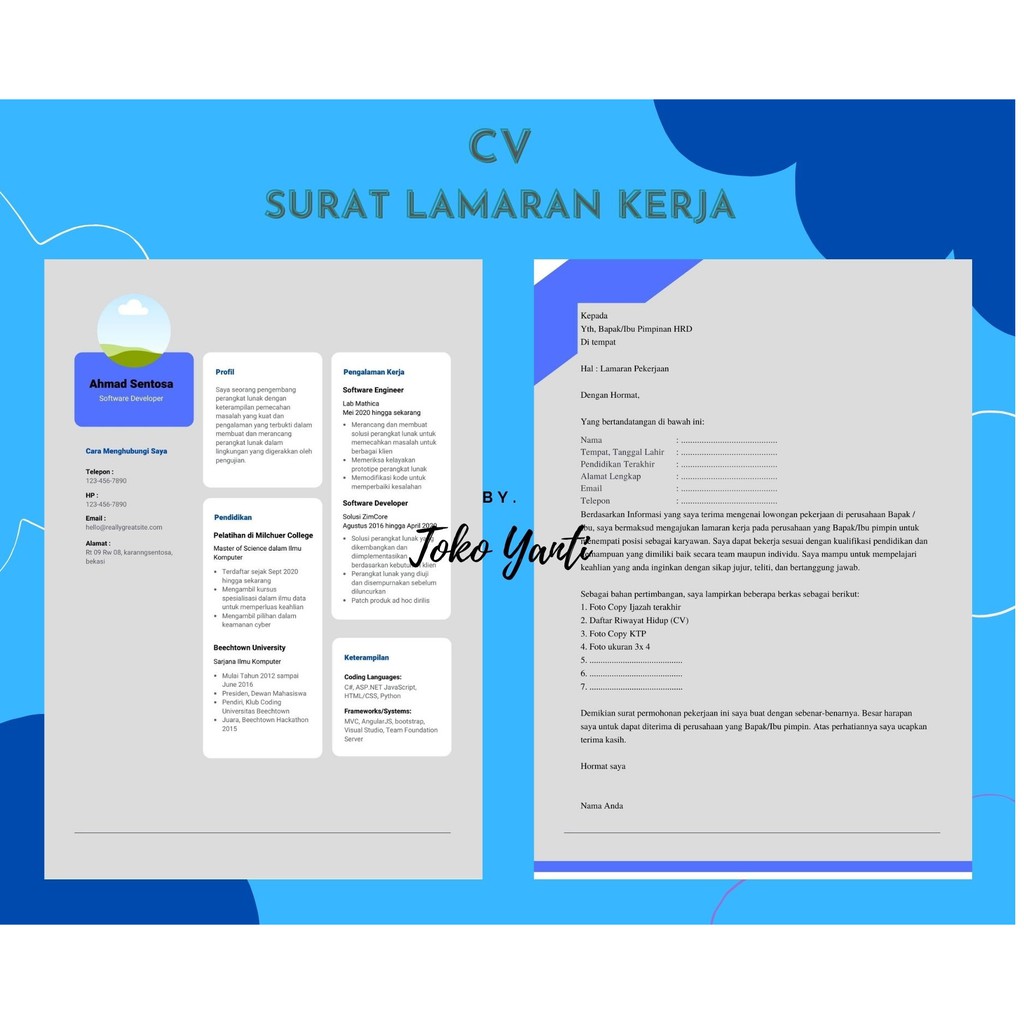 Jual Jasa Pembuatan CV 24 JAM | Curriculum Vitae | Resume | Daftar ...