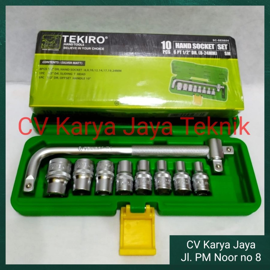 Jual Kunci Sok Set 10 pc 6PT Tekiro / Hand Socket 10 pcs 1/2" [8-24]MM PVC | Shopee Indonesia
