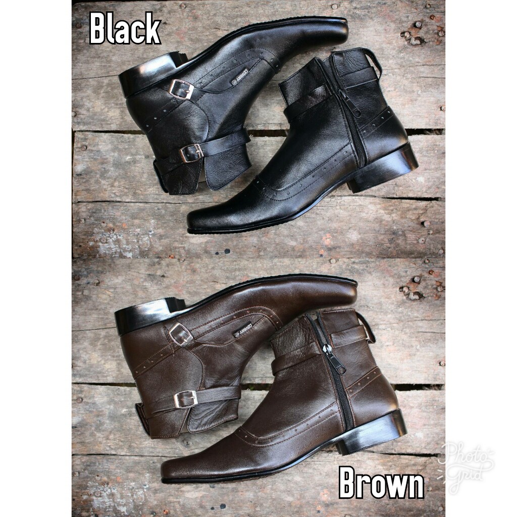 Jual Sepatu Kulit Asli pria Sepatu Touring Sepatu Jungle Sepatu ...