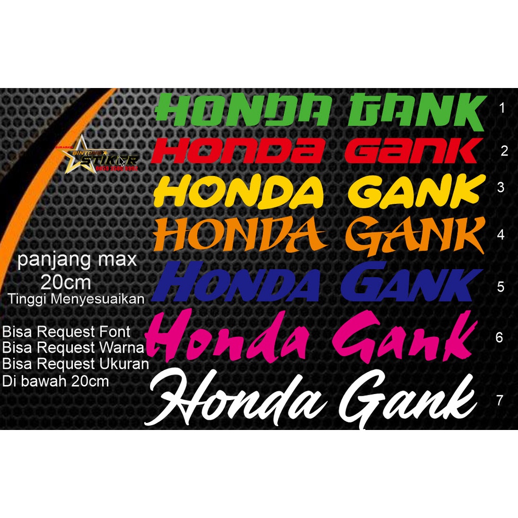 Jual Stiker Honda Gank | Shopee Indonesia